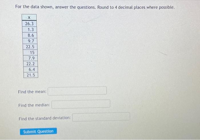 Solved Please find the range, sample standard deviation and | Chegg.com