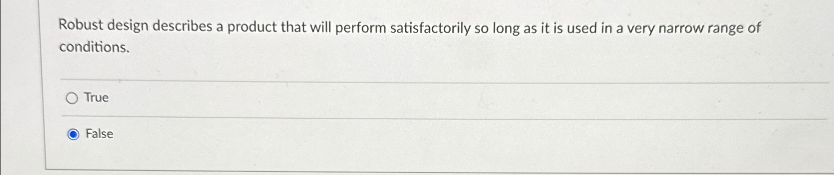 Solved Robust design describes a product that will perform | Chegg.com