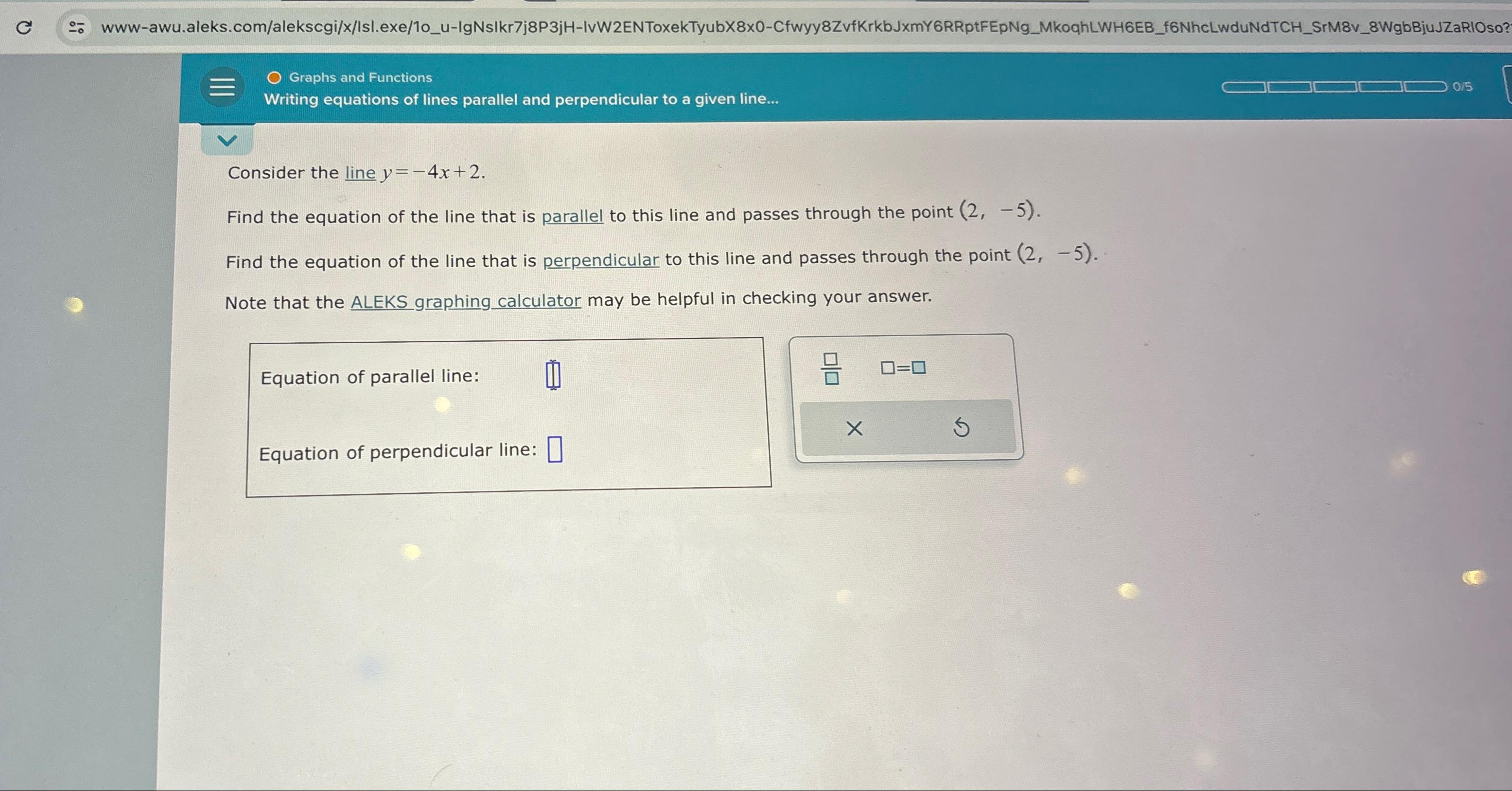 Solved Consider the line y=-4x+2.Find the equation of the | Chegg.com