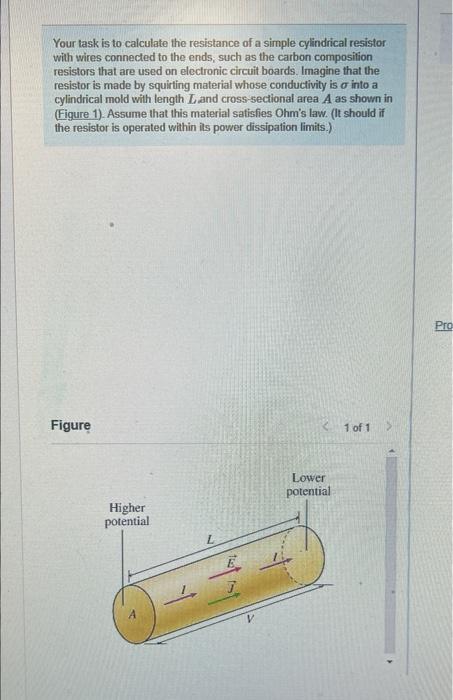Solved Your task is to calculate the resistance of a simple | Chegg.com