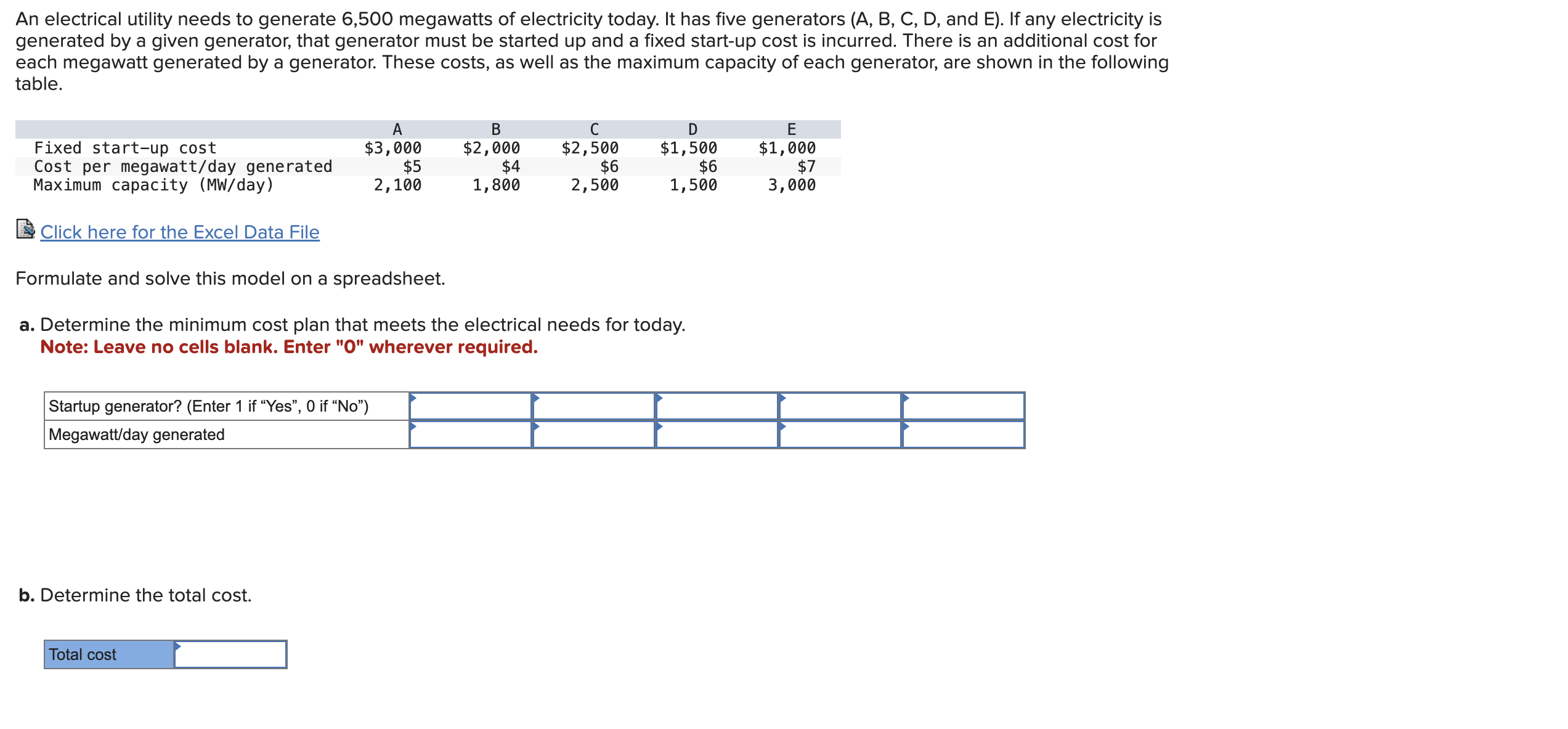 Solved An electrical utility needs to generate 6,500 | Chegg.com