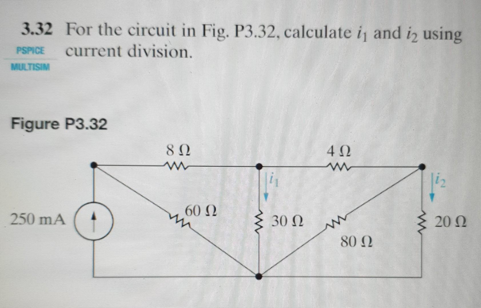 Solved 3.32 For the circuit in Fig. P3.32, calculate i and | Chegg.com