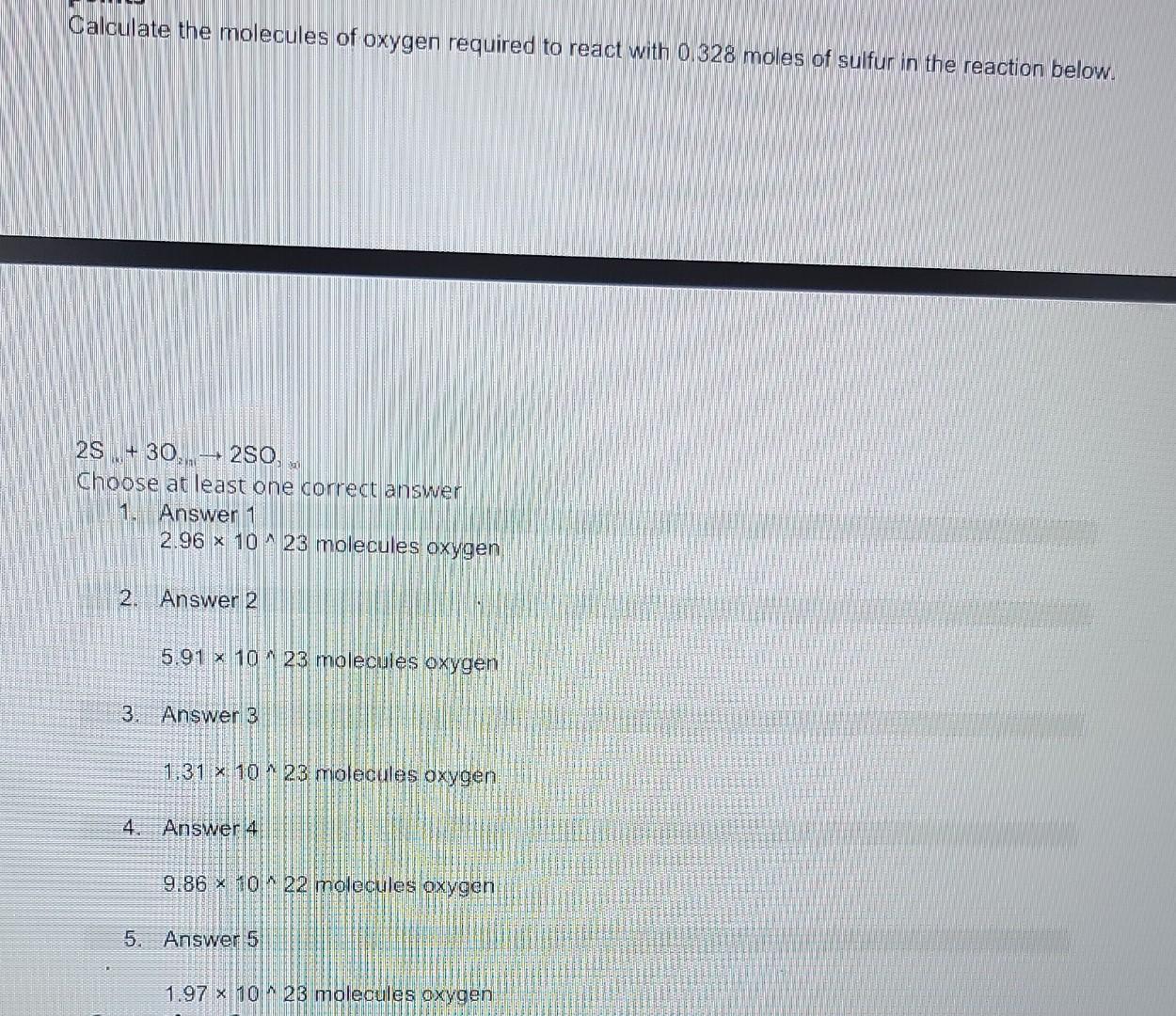 Solved Calculate the molecules of oxygen required to react | Chegg.com