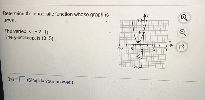 Solved Determine the quadratic function whose graph is | Chegg.com