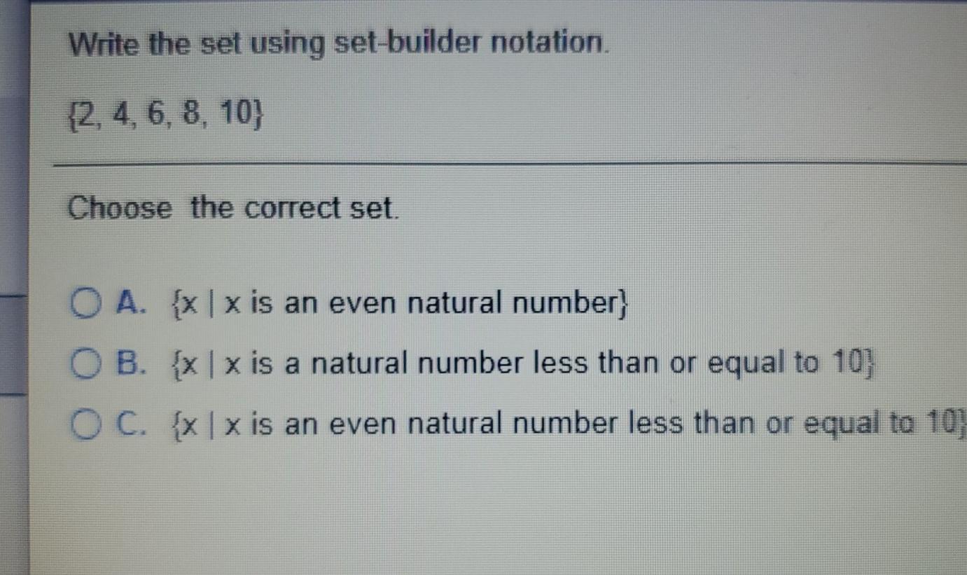 Solved Write the set using set-builder notation. {2, 4, 6, | Chegg.com