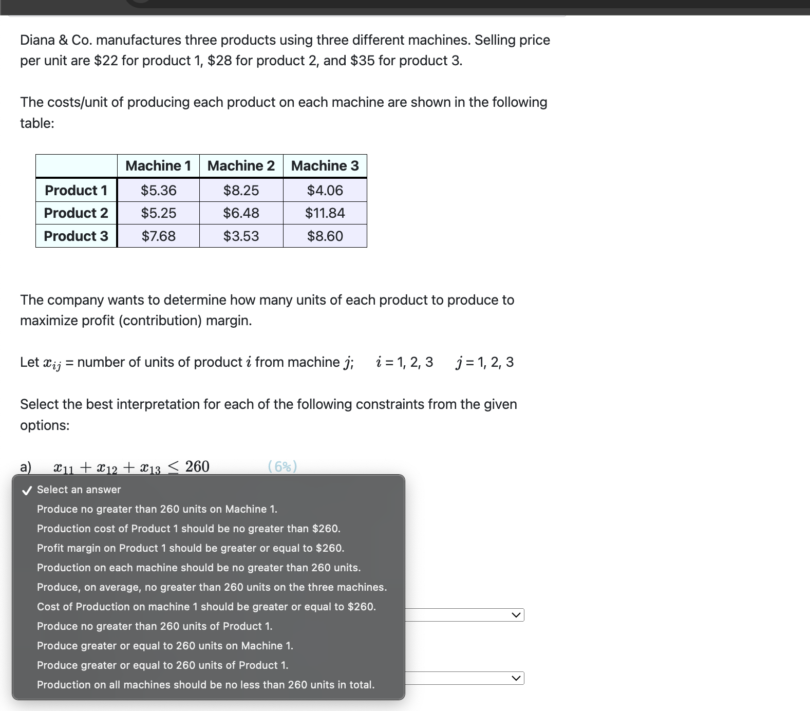 Solved Each question has its own drop down menu please pay | Chegg.com