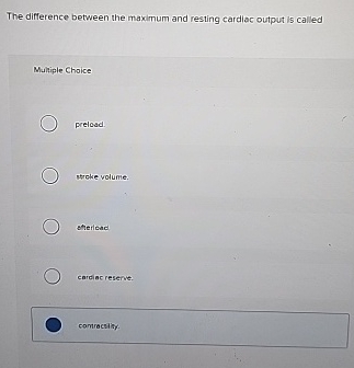 Solved The difference between the maximum and resting | Chegg.com