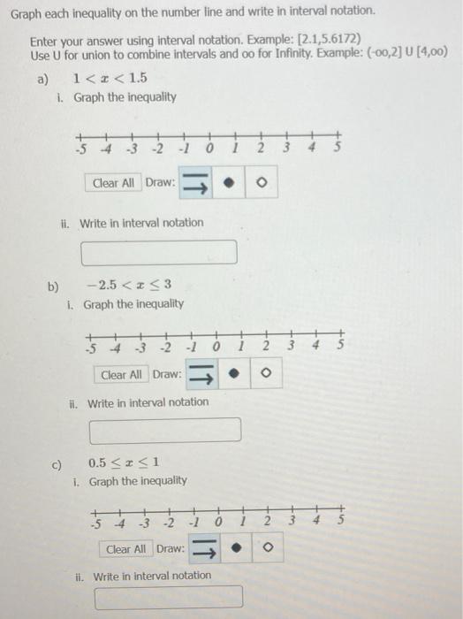 Solved Graph each inequality on the number line and write in | Chegg.com