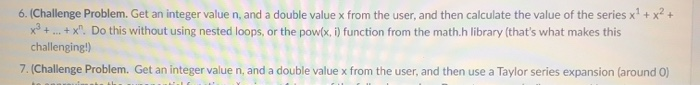 Solved 6. (Challenge Problem. Get an integer value n, and a | Chegg.com