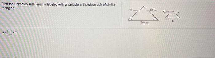 Solved Find the unknown side lengths labeled with a variable | Chegg.com