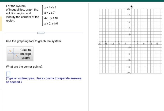 Solved For the system of inequalities, graph the solution | Chegg.com