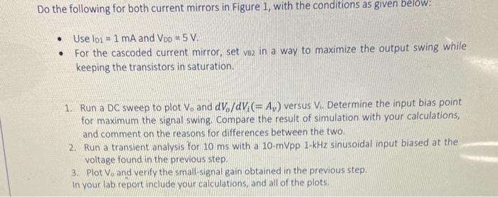 Solved Figure 1 An Nmos Current Mirror A Without And B