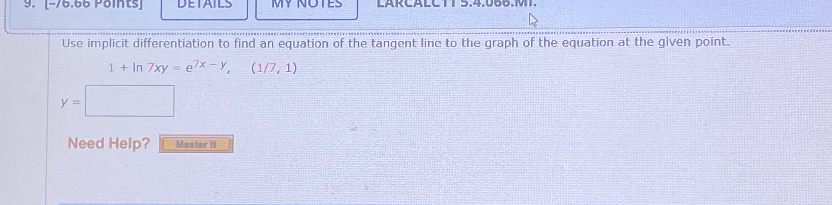 Solved Use implicit differentiation to find an equation of | Chegg.com