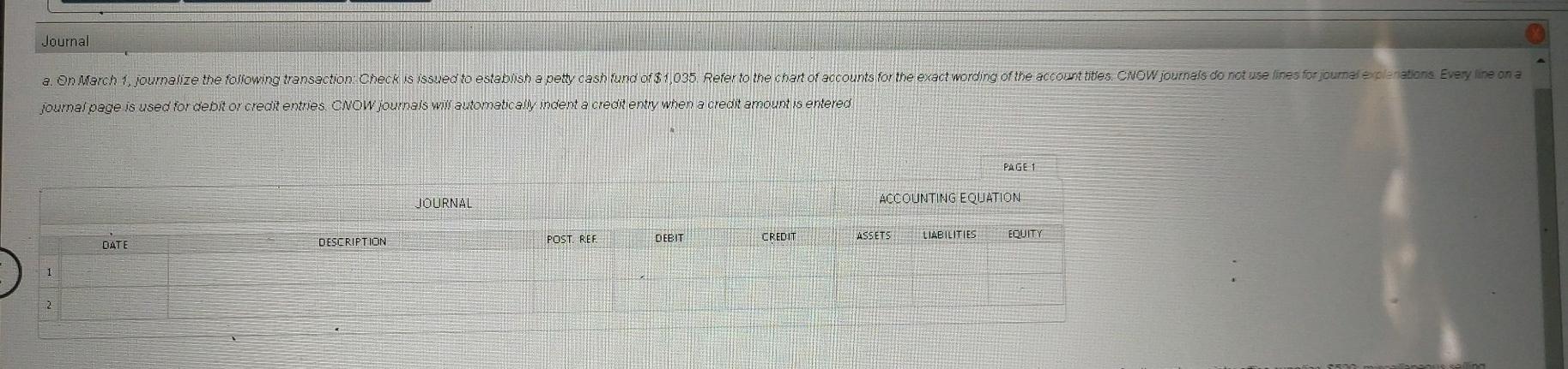 Solved ty cash fund entries Instructions Chart of Accounts | Chegg.com