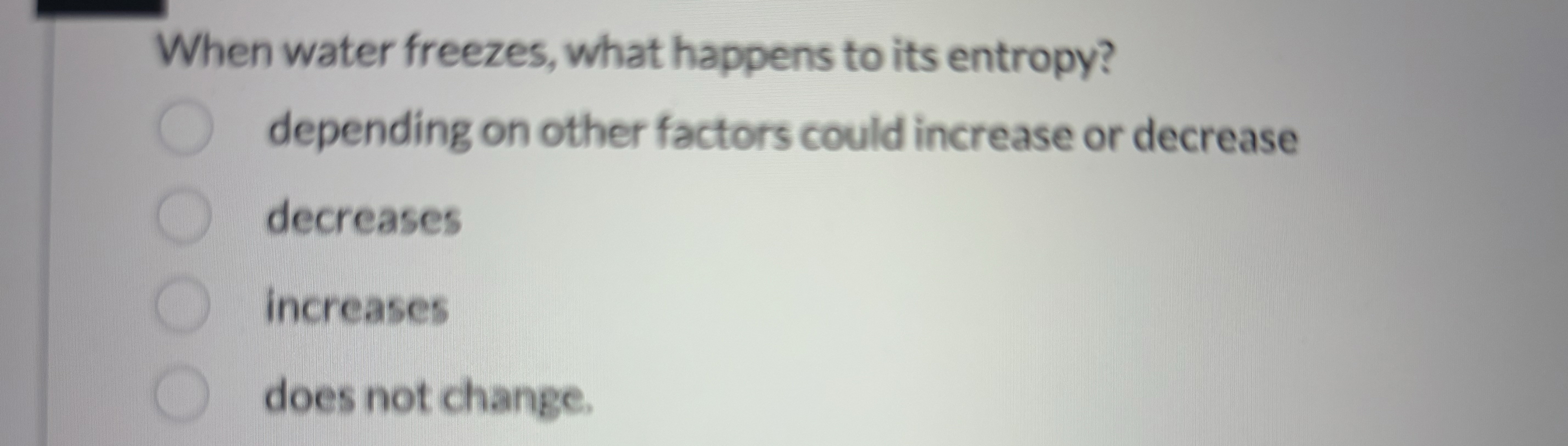 Solved When Water Freezes What Happens To Its Chegg
