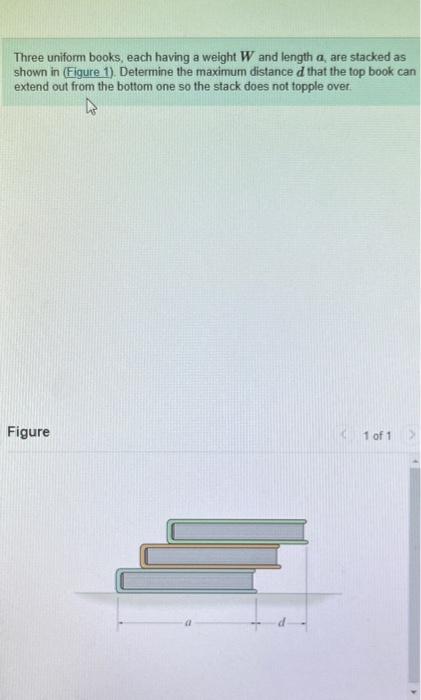 Solved Three uniform books, each having a weight W and | Chegg.com
