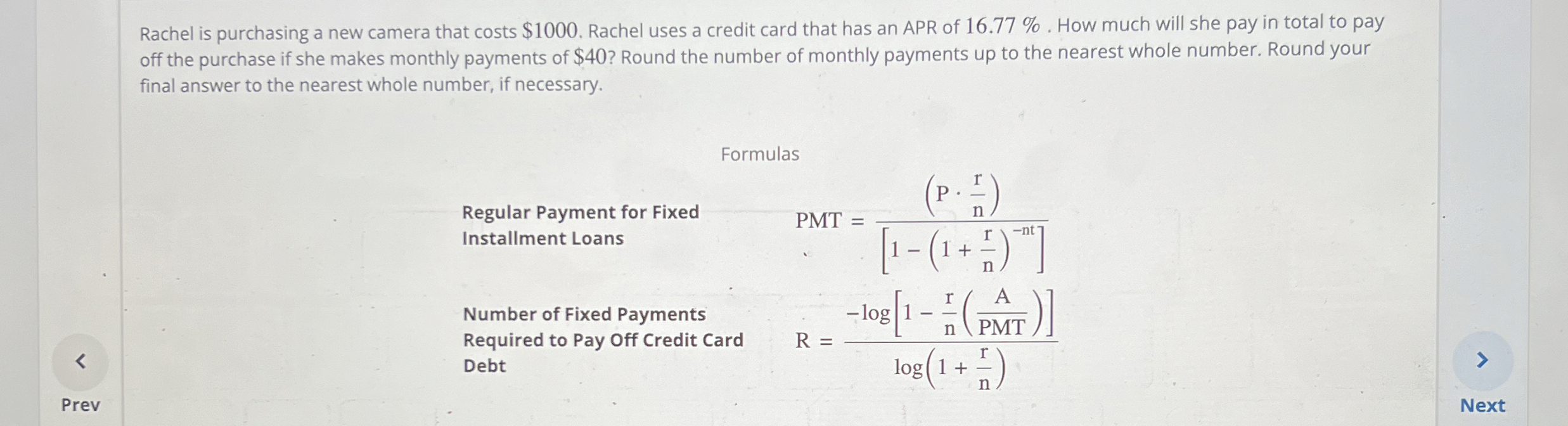 Solved Rachel is purchasing a new camera that costs $1000. | Chegg.com