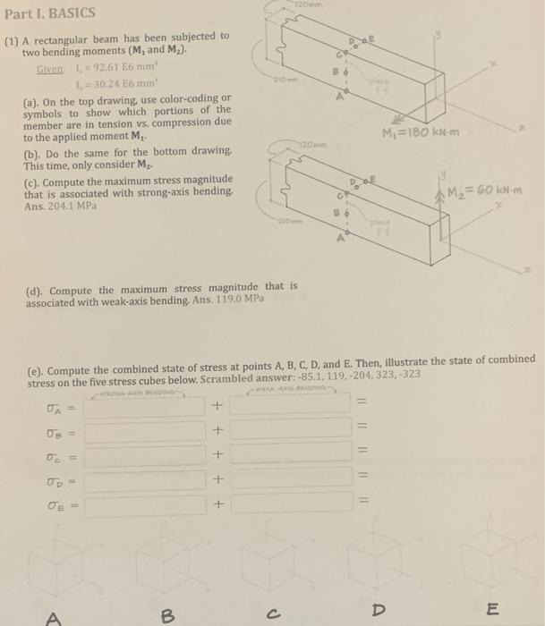 Solved Part I. BASICS (1) A rectangular beam has been | Chegg.com