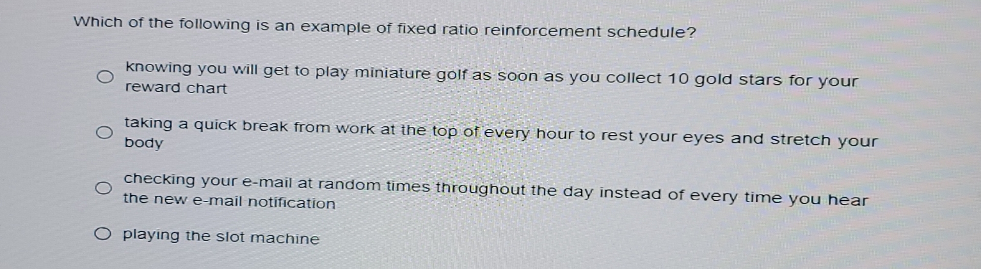 Solved Which of the following is an example of fixed ratio | Chegg.com