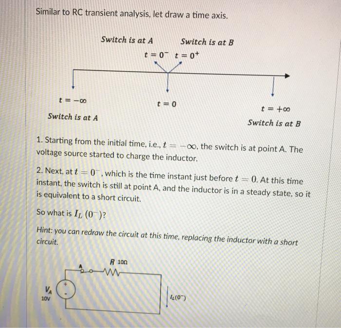 Solved For an RL circuit in Transient analysis, the current | Chegg.com