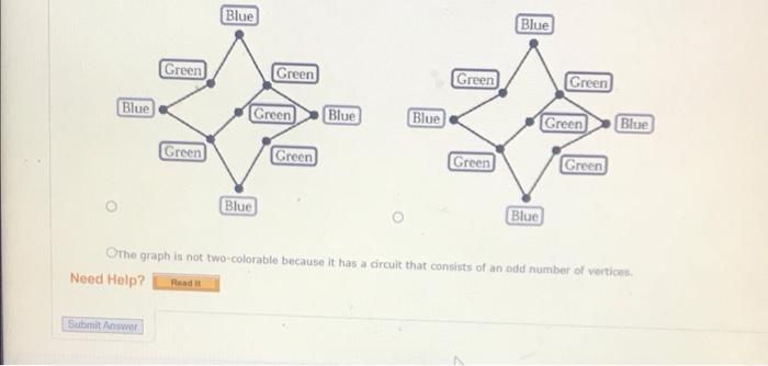 Solved Show That The Graph Is 2 Colorable By Finding A
