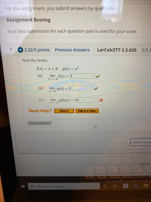 Solved For this assignment, you submit answers by questions, | Chegg.com