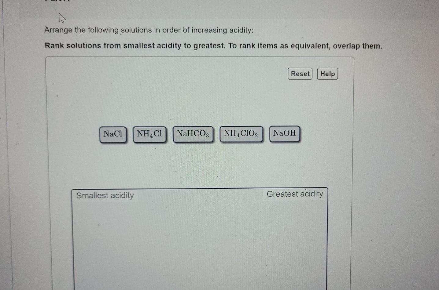 Solved Arrange the following solutions in order of | Chegg.com