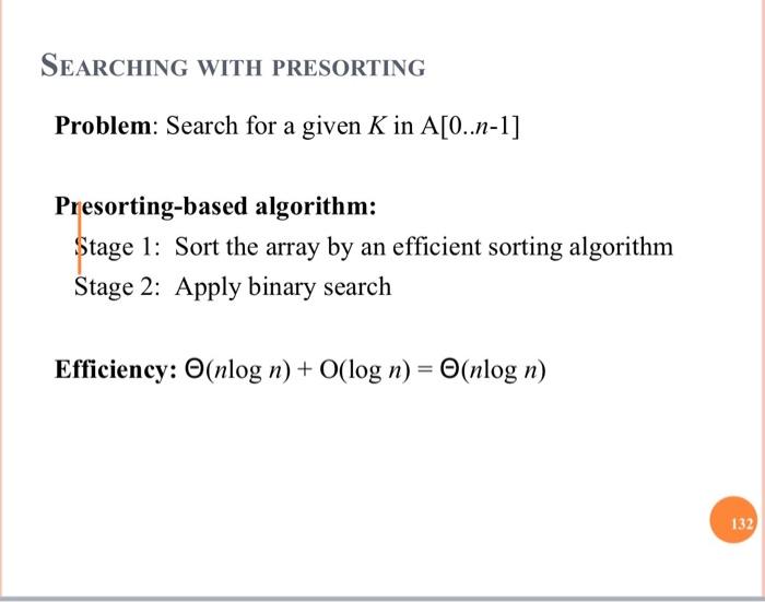 Solved ELEMENT UNIQUENESS WITH PRESORTING Checking element | Chegg.com