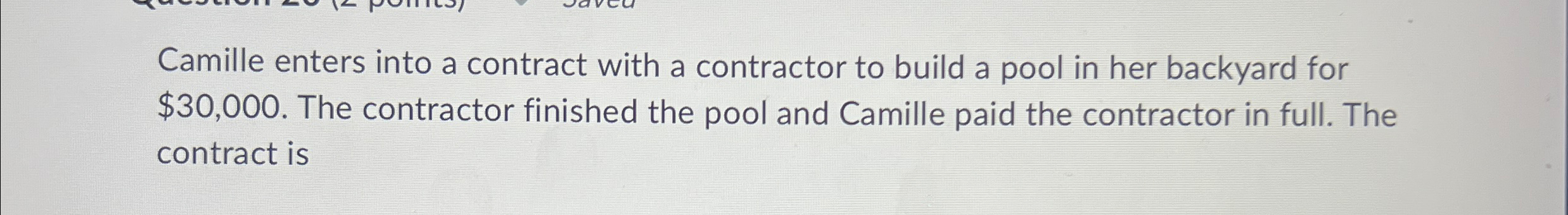 Solved Camille enters into a contract with a contractor to | Chegg.com