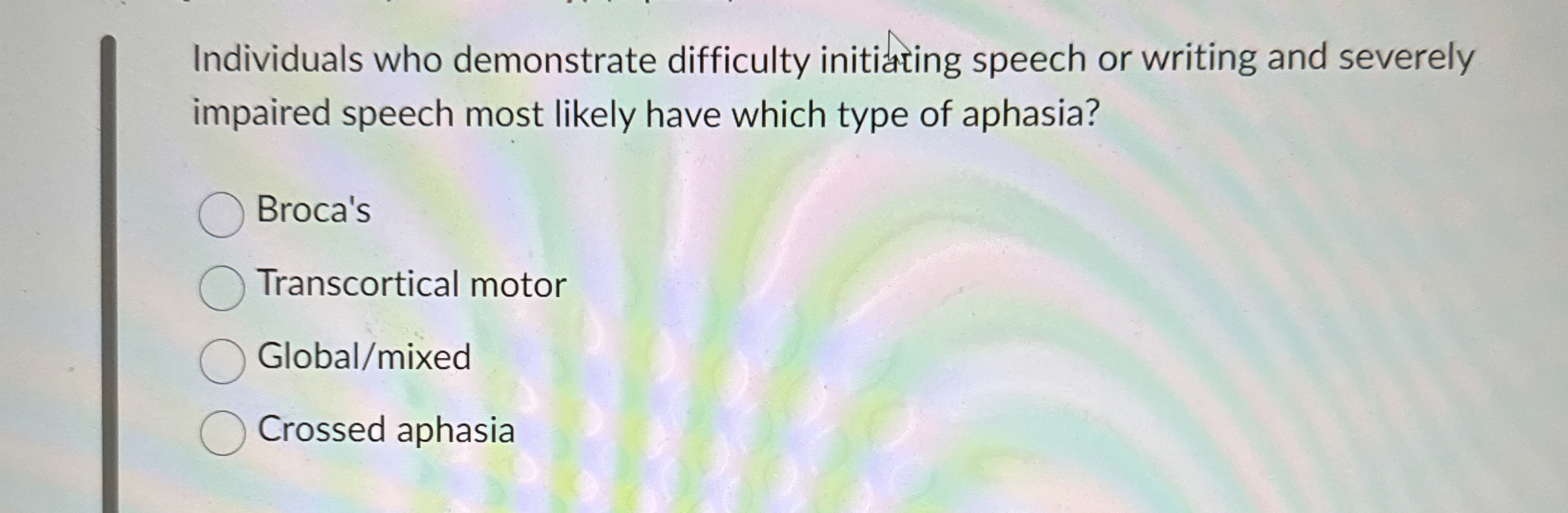 Solved Individuals who demonstrate difficulty initiating | Chegg.com