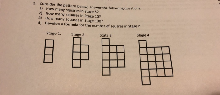 Solved 2. Consider the pattern below, answer the following | Chegg.com