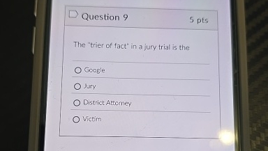 Solved Question 95 ﻿ptsThe "trier of fact" in a jury trial | Chegg.com