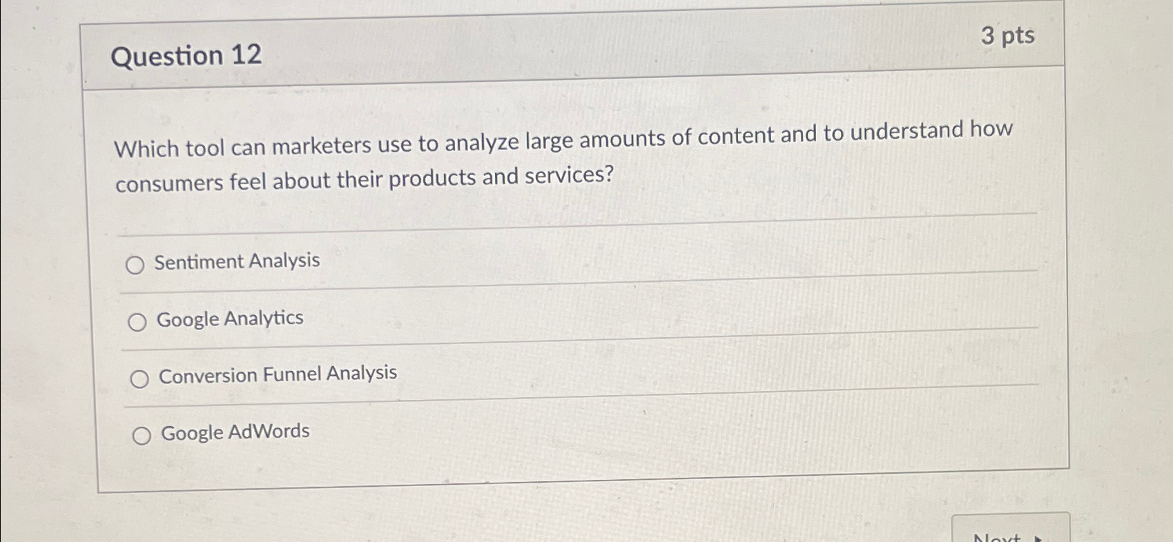 Solved Question 123 ﻿ptsWhich tool can marketers use to | Chegg.com