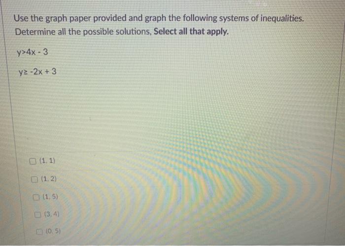 Solved Use the graph paper provided and graph the following | Chegg.com
