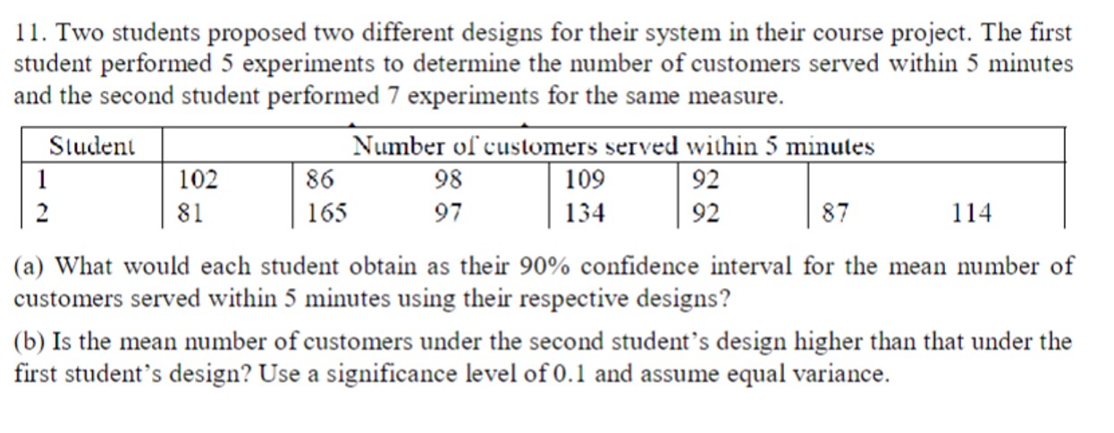 Solved Two students proposed two different designs for their | Chegg.com
