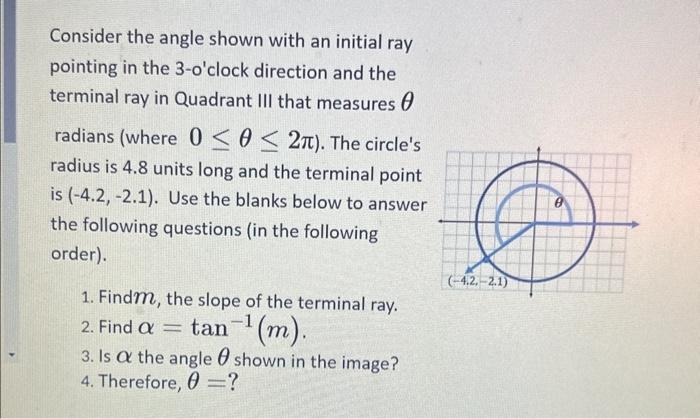 Solved Consider the angle shown with an initial ray pointing | Chegg.com