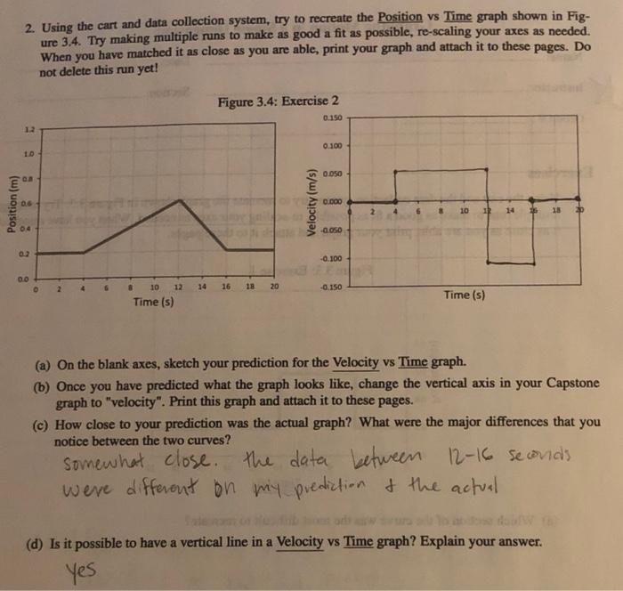 Solved 2. Using the cart and data collection system, try to | Chegg.com