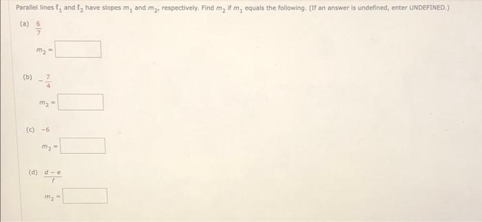 Solved Parallel lines t1 and t2 have slopes m1 and m2, | Chegg.com