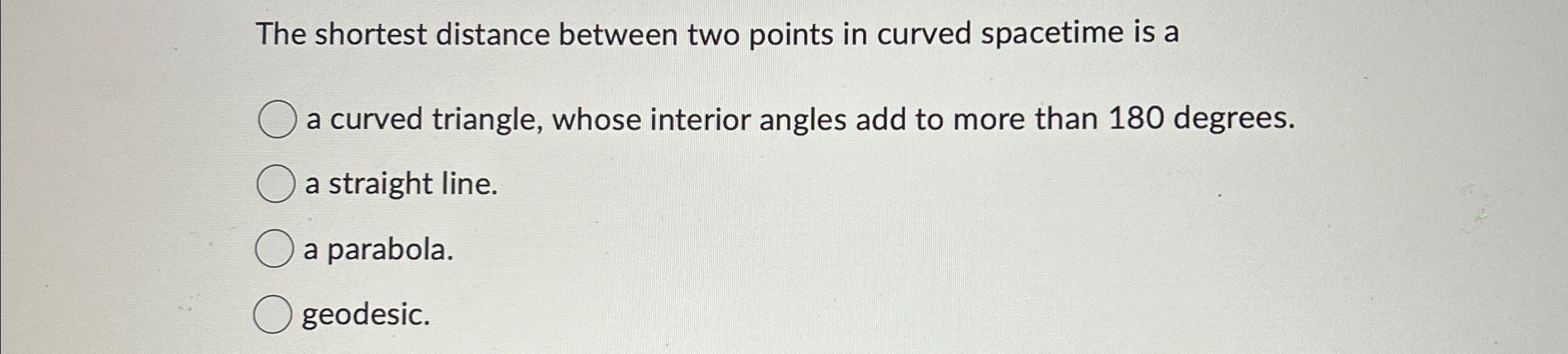 Solved The shortest distance between two points in curved | Chegg.com