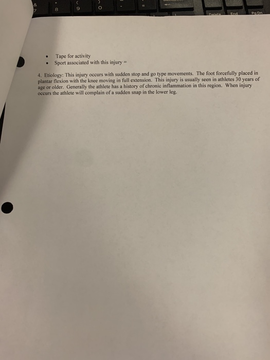 Care and Prevention of Athletic Injuries Case Study | Chegg.com