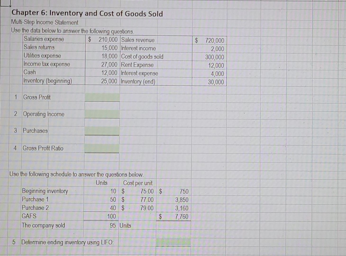 Solved Chapter 6: Inventory and Cost of Goods Sold | Chegg.com