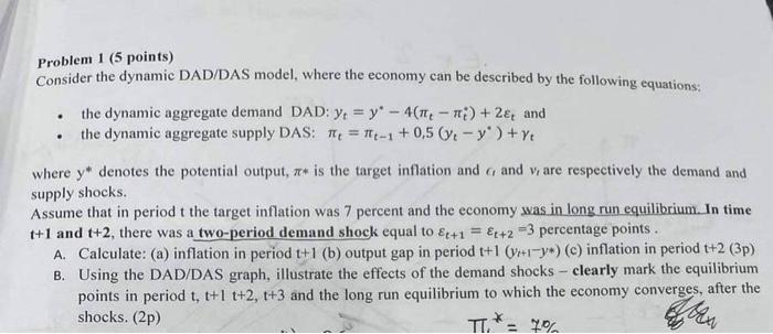 Solved Problem 1 (5 points) Consider the dynamic DAD/DAS | Chegg.com