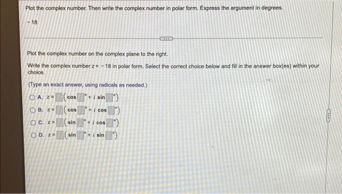Solved Plot the complex number. Then write the complex | Chegg.com