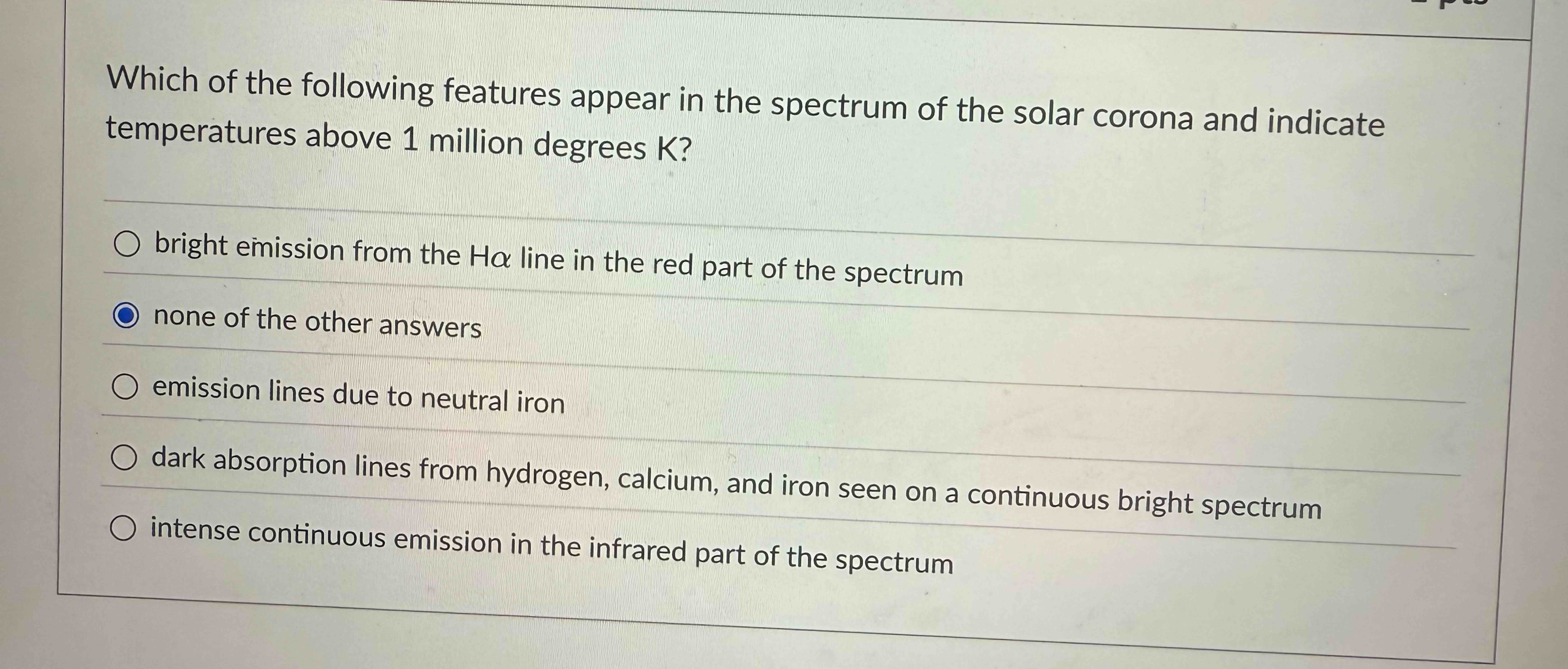 Solved Which of the following features appear in the | Chegg.com