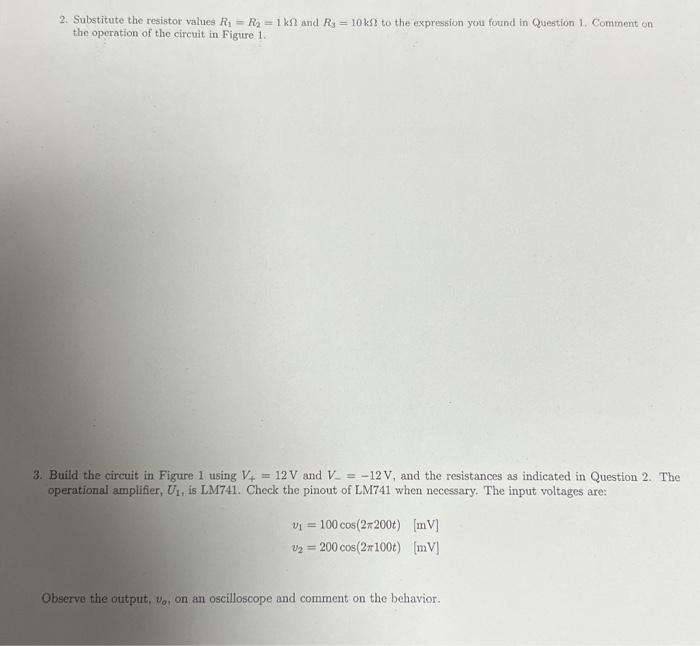Solved Figure 1: Circuit for Laboratory Experiment 4 1. | Chegg.com