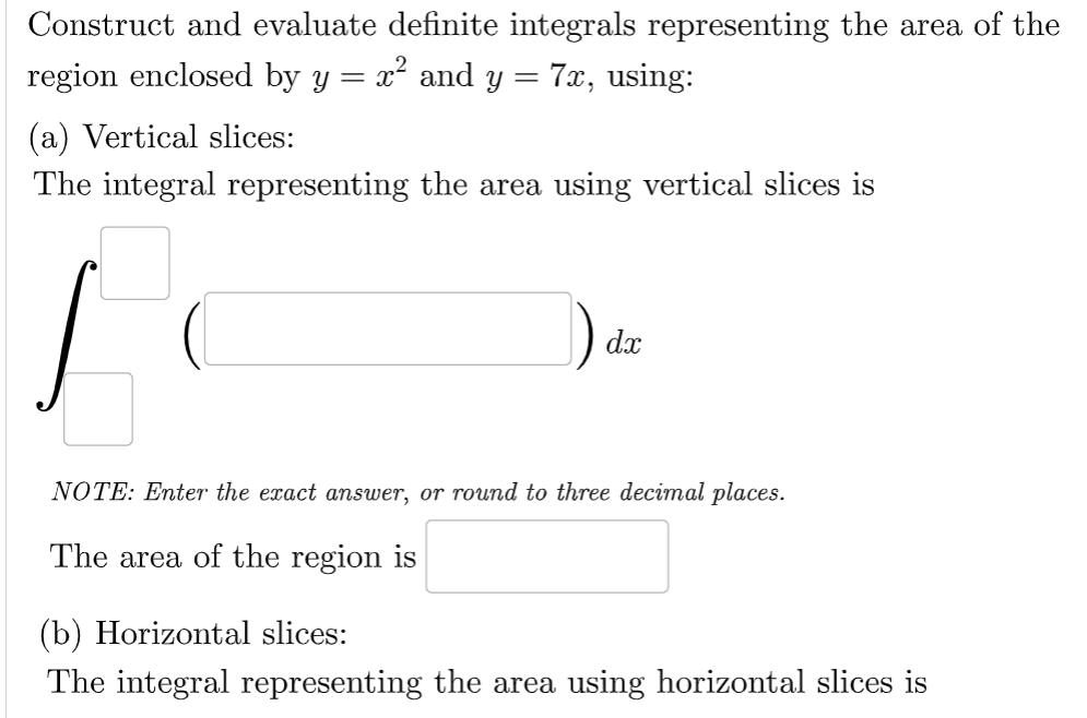 Solved Construct and evaluate definite integrals | Chegg.com