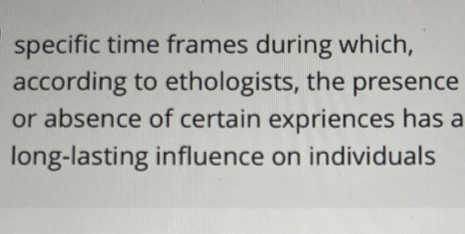 Solved specific time frames during which,according to | Chegg.com