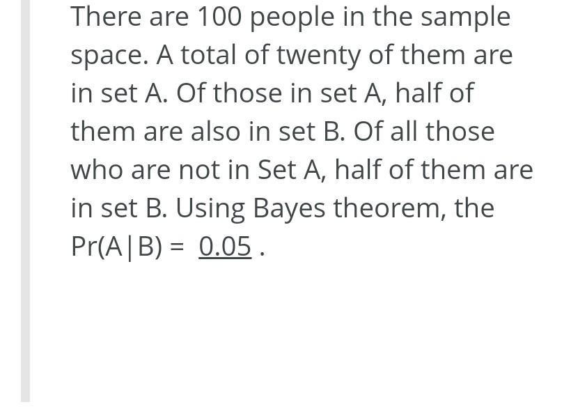 Solved There are 100 people in the sample space. A total of | Chegg.com