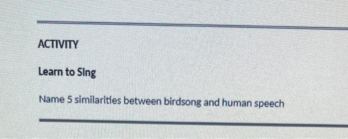 Solved ACTIVITY Learn to Sing Name 5 similarities between | Chegg.com