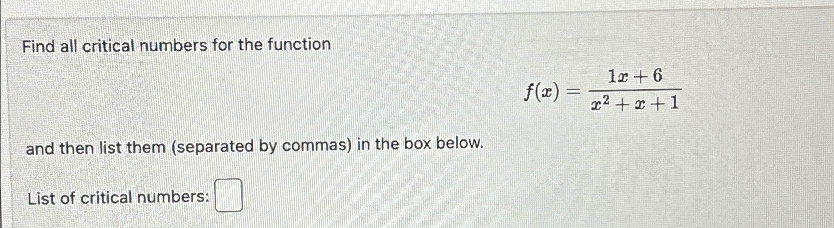 Solved Find all critical numbers for the | Chegg.com